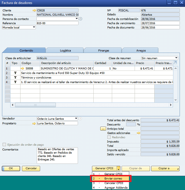 Facturación Electrónica en SAP Business One